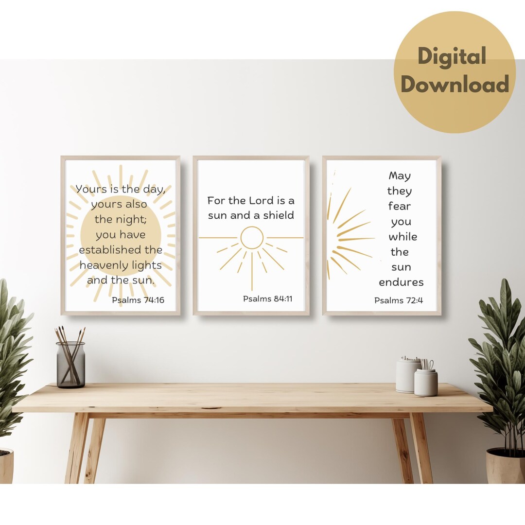 Sun Bible Verse Print Set: Kids Nursery Decor (digital Download) - Etsy ...
