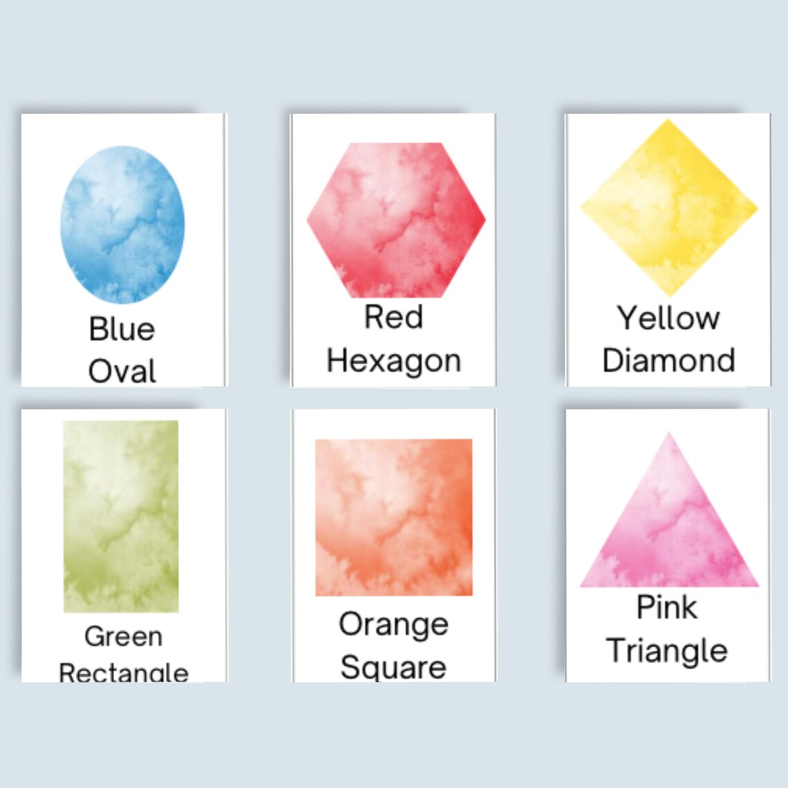 Preschool Printable Flashcards: Shapes and Colors Learning Set for ...