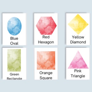 Preschool Printable Flashcards: Shapes and Colors Learning Set for ...