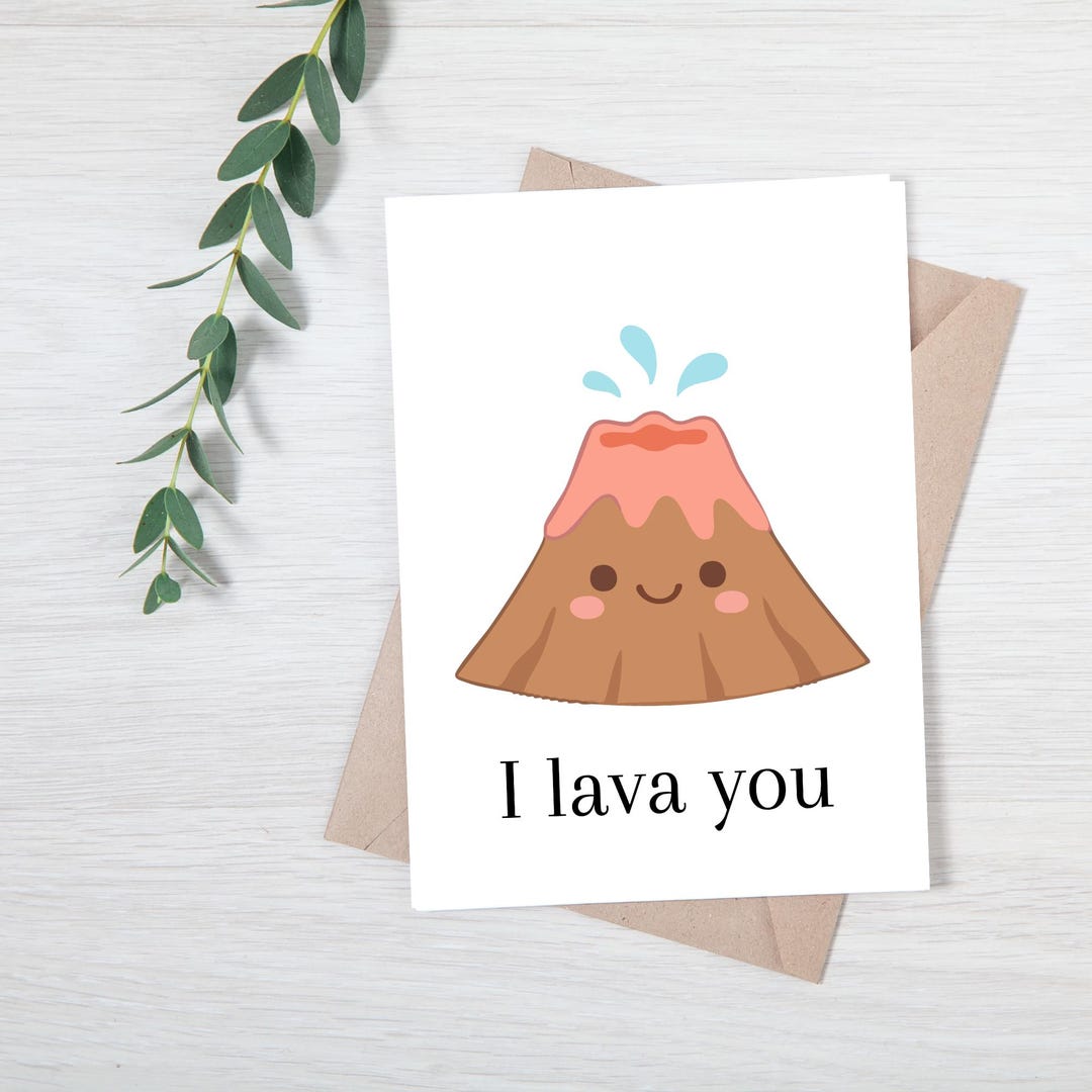 I Lava You Valentine Card – Funny Cute Pun Printable Valentine Card - Etsy