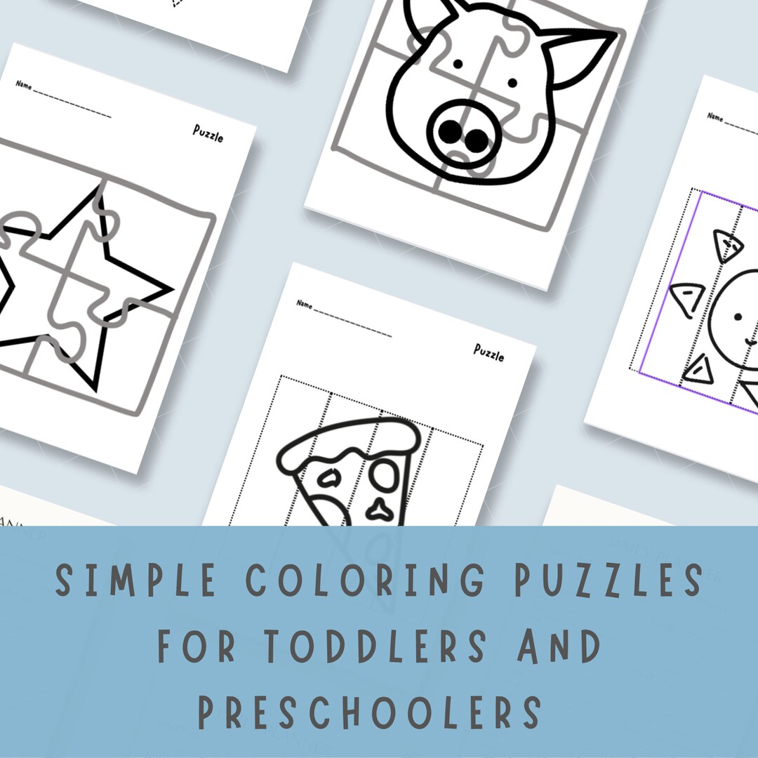 Coloring Puzzles for Toddlers and Preschoolers, DIY Puzzles, Toddler ...