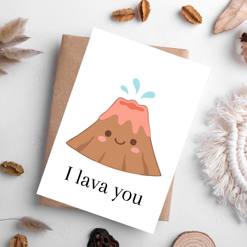 I Lava You Valentine Card – Funny Cute Pun Printable Valentine Card - Etsy
