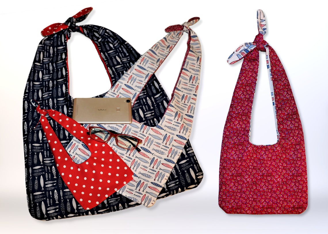 Reversible Tote Bag Pattern PDF File Instant Download Boho | Etsy