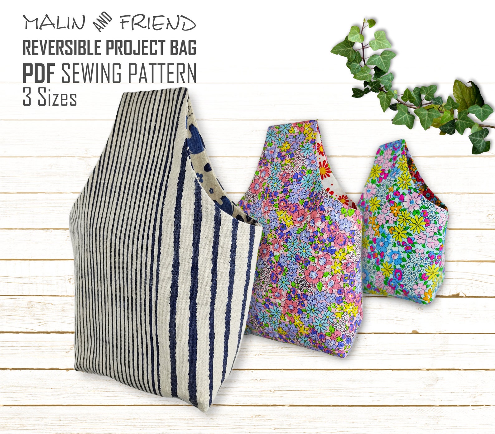 Reversible Picnic Lunch Bag Pattern PDF File - Instant Download Eco ...