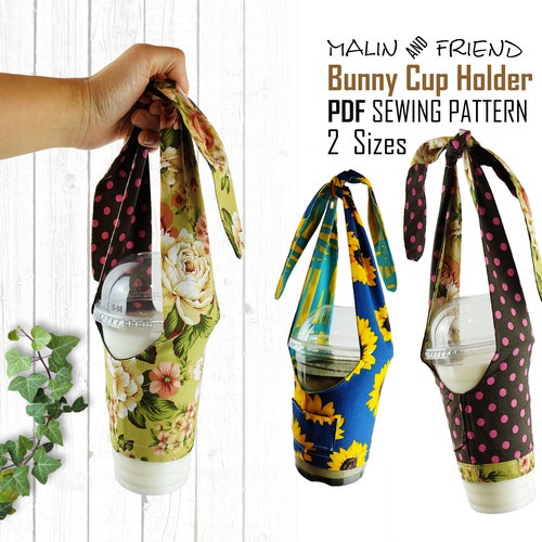 Printable Bunny Style Cup Holder Sewing Pattern Instant | Etsy