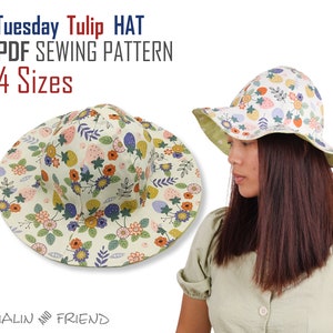 Tuesday Tulip Hat Sewing Tutorial and Templates, Easy-to-follow Sewing ...