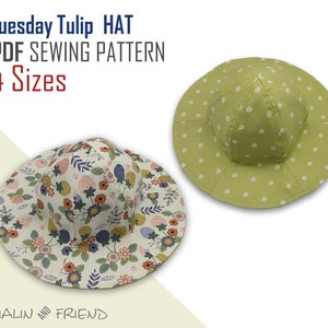 Tuesday Tulip Hat Sewing Tutorial and Templates, Easy-to-follow Sewing ...