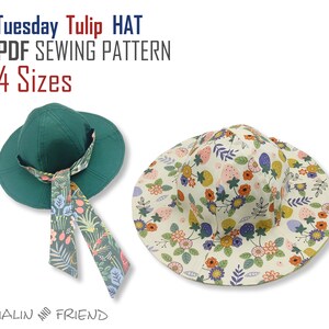 Tuesday Tulip Hat Sewing Tutorial and Templates, Easy-to-follow Sewing ...