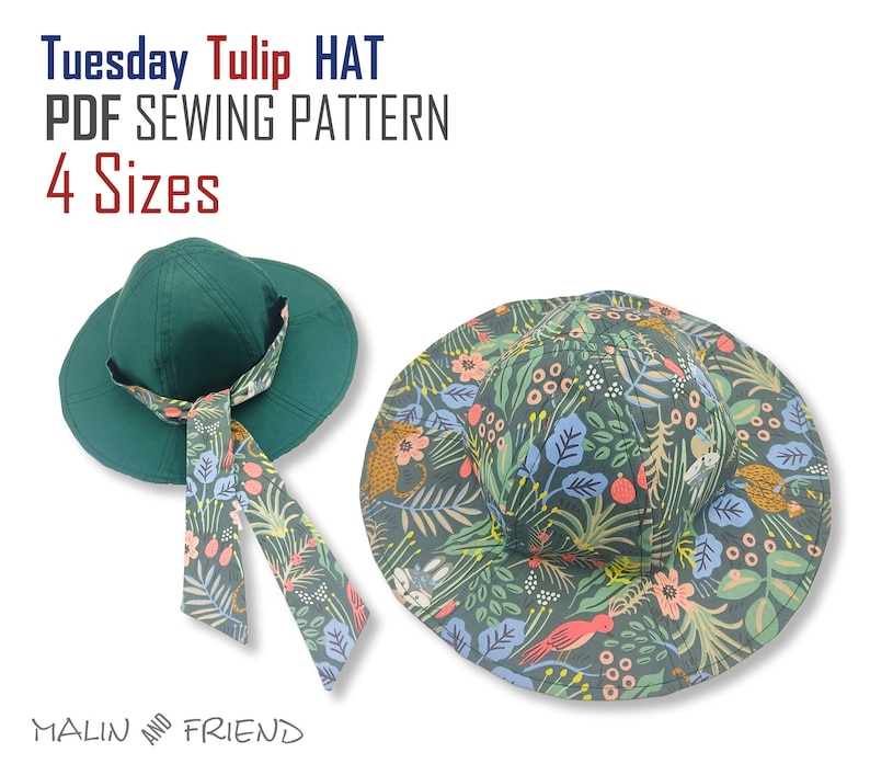 Tuesday Tulip Hat Sewing Tutorial and Templates, Easy-to-follow Sewing ...