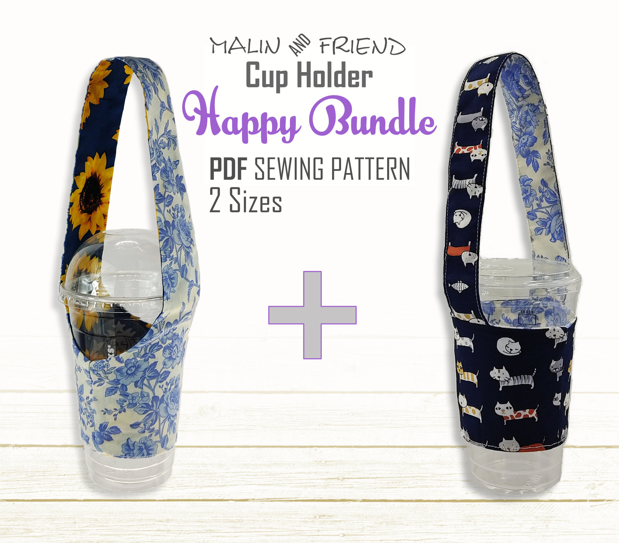 Cozy Cup Holder and Go Cup Holder, Sewing Pattern , PDF Pattern Bundle ...