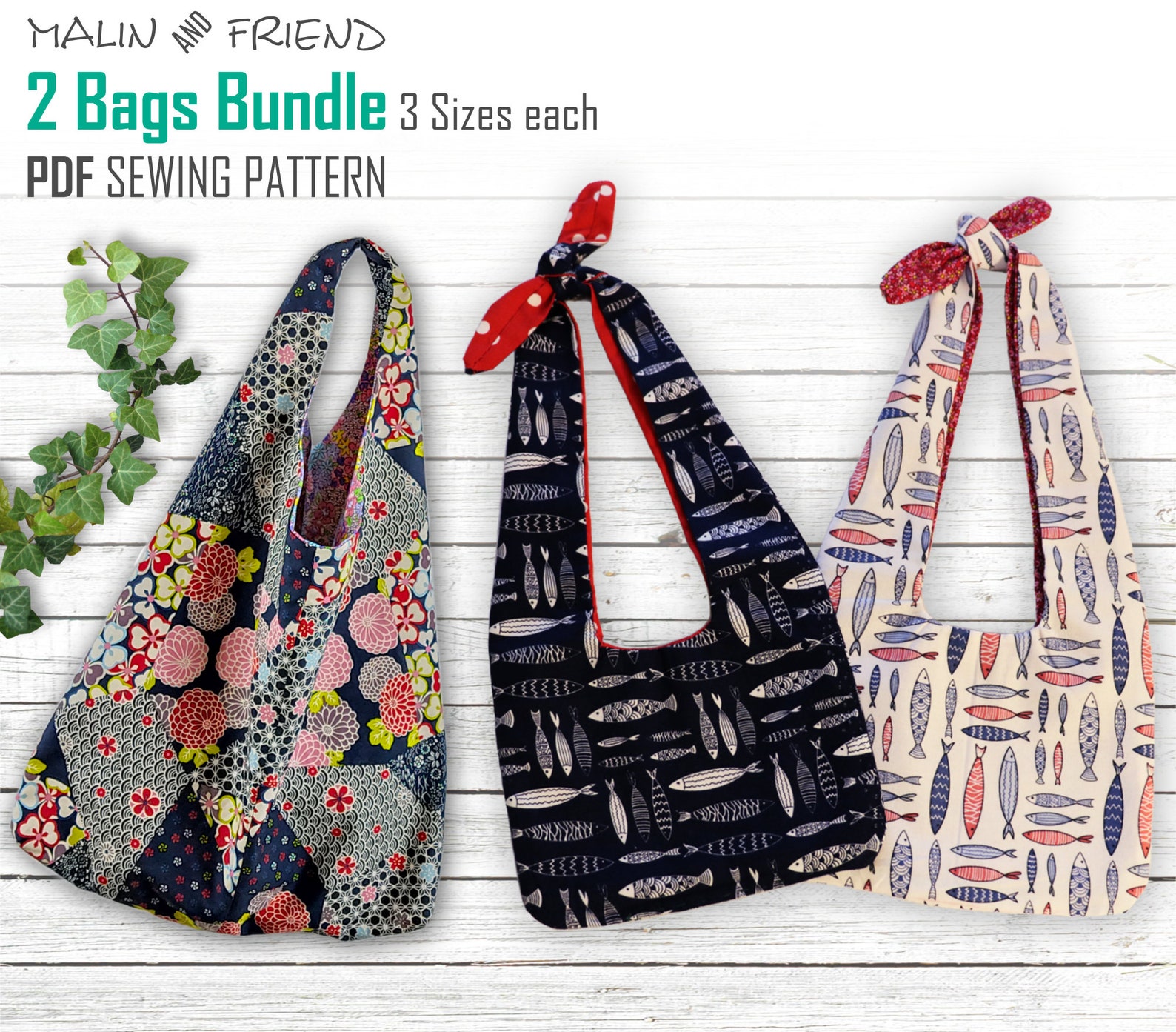 Printable Tote Bag Sewing Pattern Tutorial - Instant Download ...