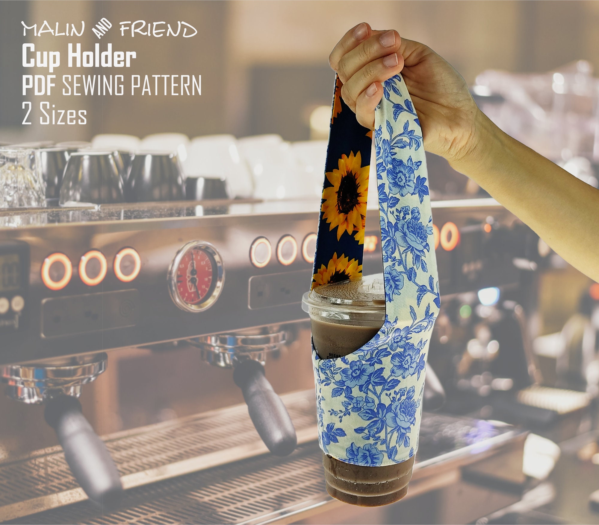 Printable Go Cup Holder Sewing Pattern Template - Instant Download Iced ...