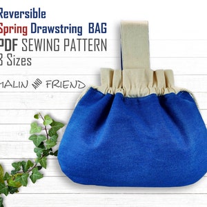 Reversible Drawstring Bag Pattern, Reuseable Gift Bag, Three Sizes, Bag ...