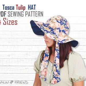 Tosca Tulip Hat Sewing Tutorial and Templates, Easy-to-follow Sewing ...