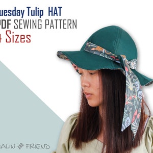 Tuesday Tulip Hat Sewing Tutorial and Templates, Easy-to-follow Sewing ...