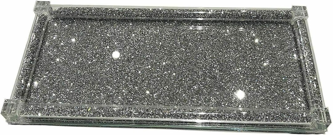 Crushed Diamond Crystal Filled Tray for Tea Coffee Sugar Jars Canisters ...