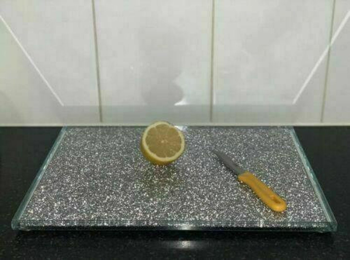 Large Luxury Crushed Diamond Chopping Board Crystal Filled Silver - Etsy
