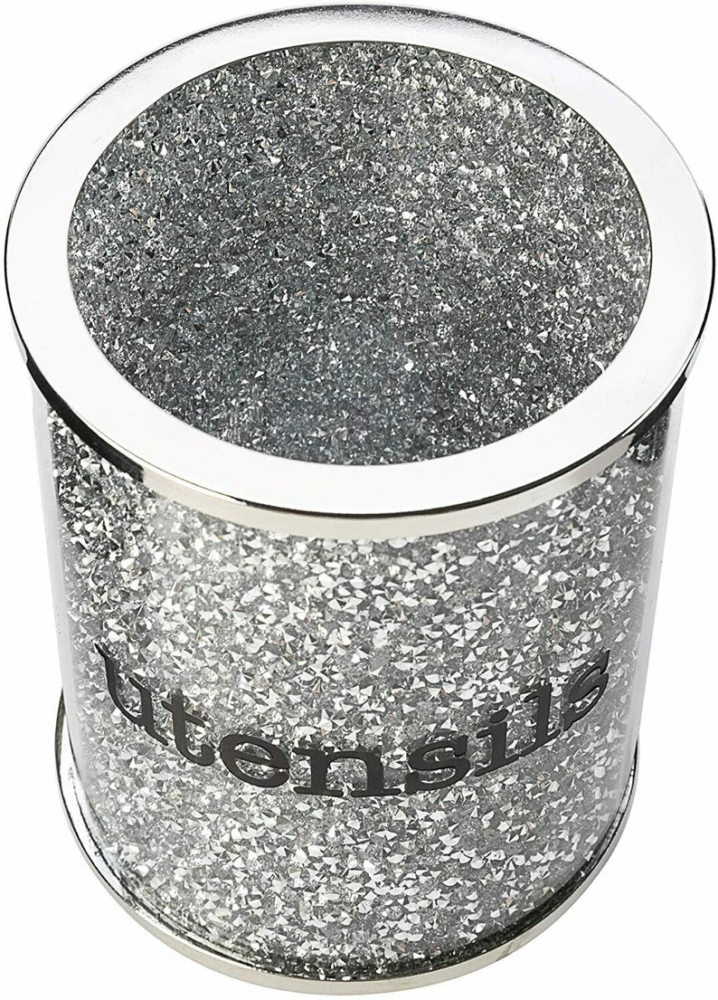 Crushed Diamond Crystal Filled Crystal Utensils Pot Canister Storage - Etsy