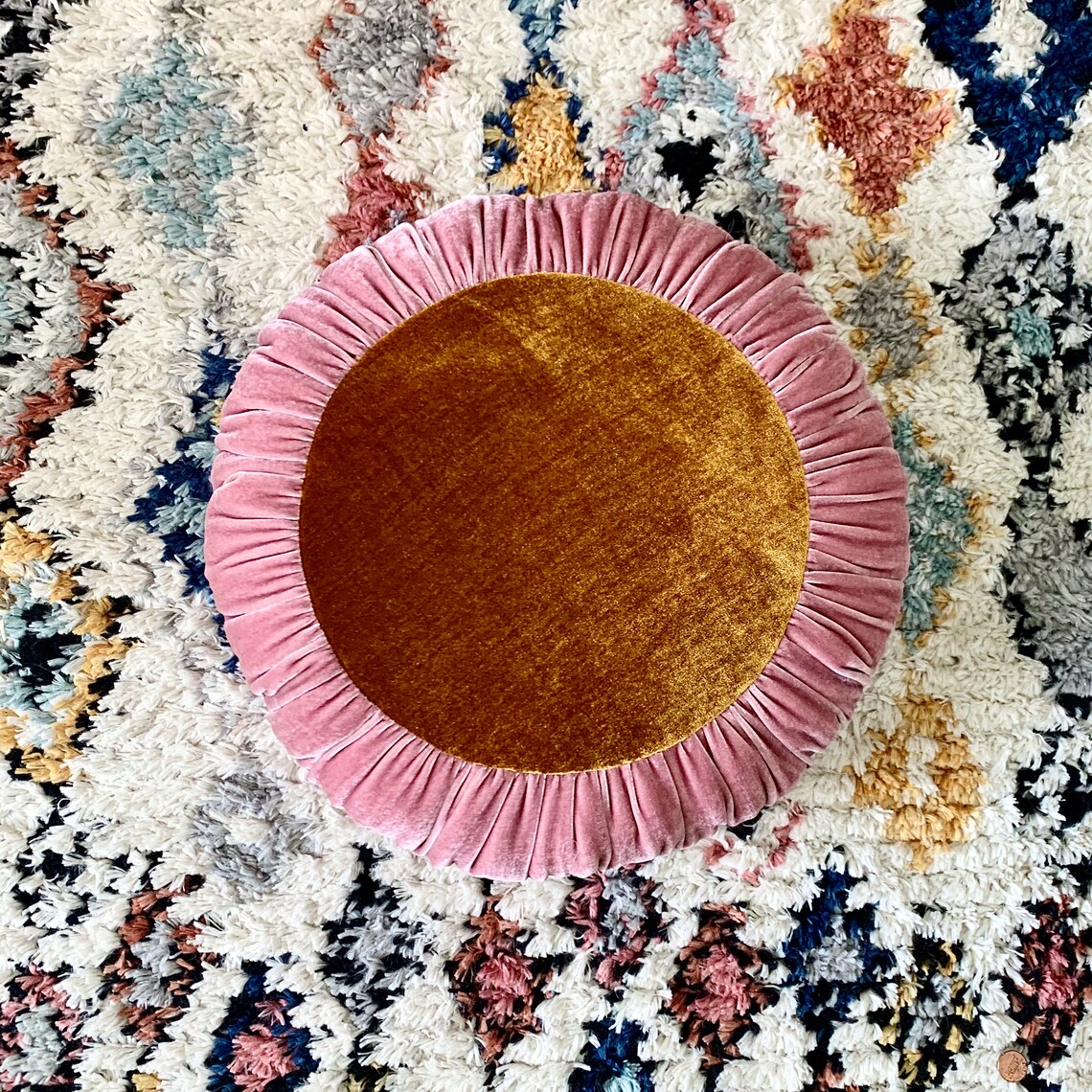 Round Velvet Pillow Decorative Pillow Pillows for Couch - Etsy