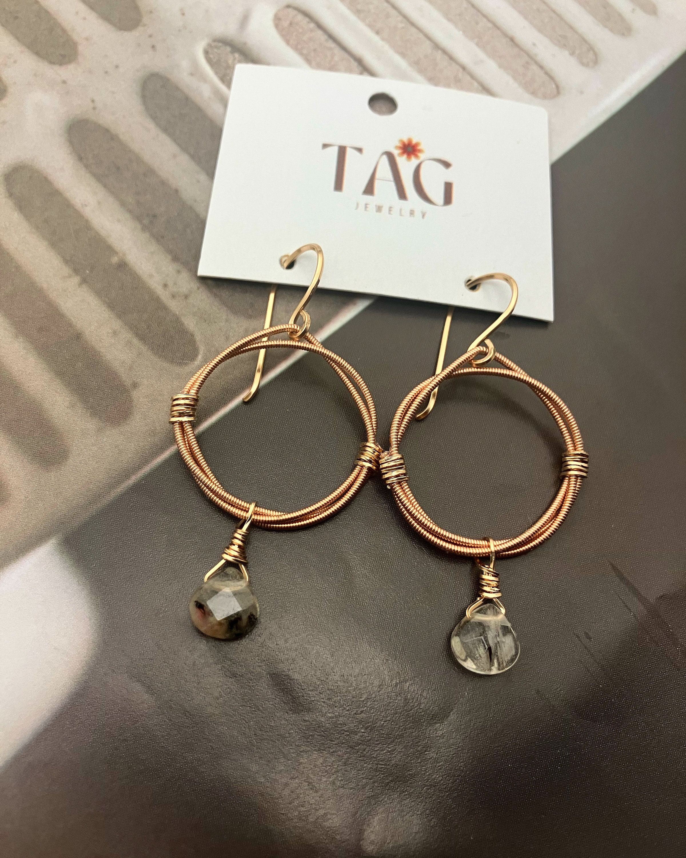 Guitar String Earrings, Guitar String Jewelry, Hoop Earrings - Etsy