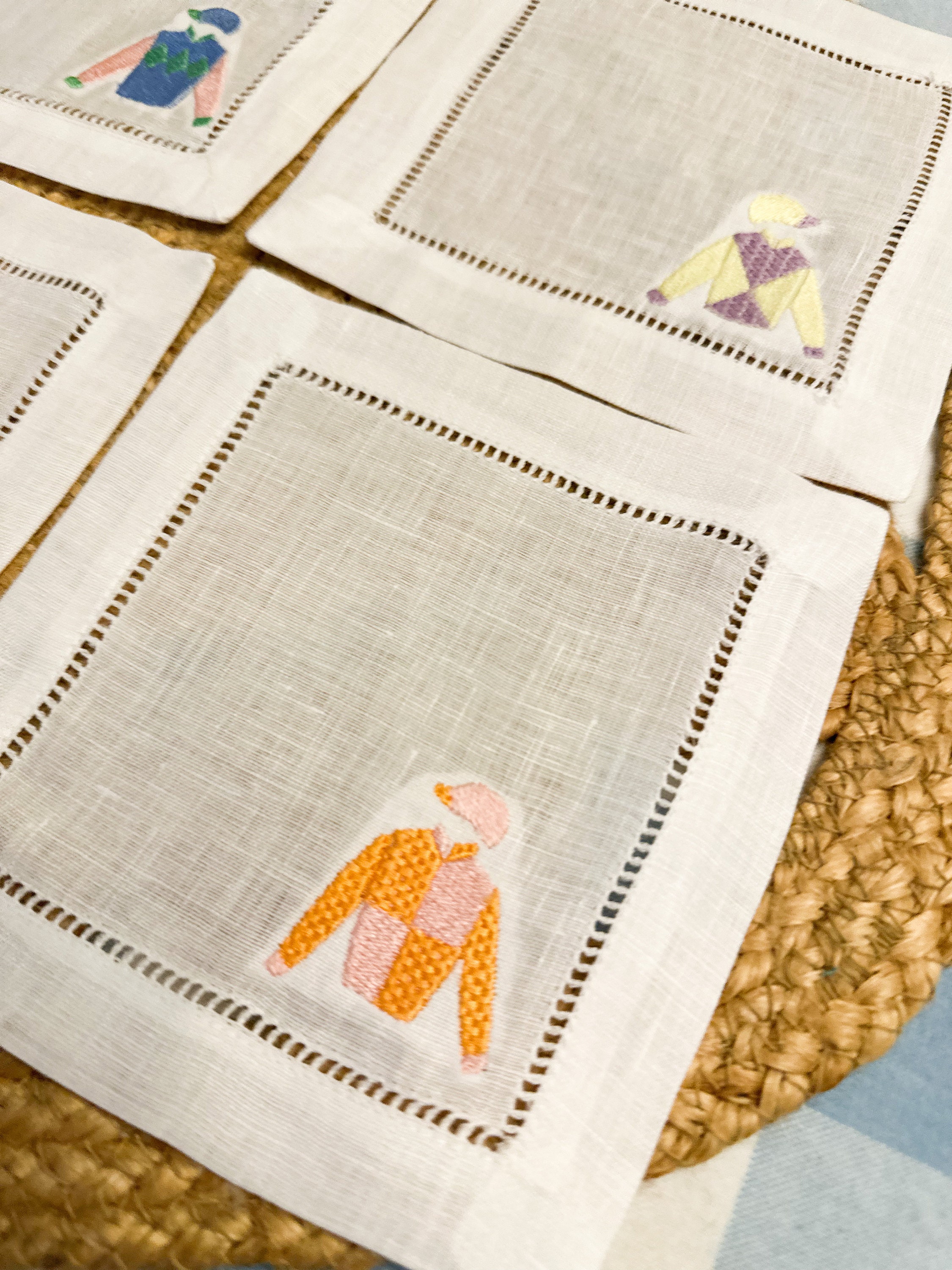 Kentucky Derby Jockey Linen Cocktail Napkin Set - Etsy UK