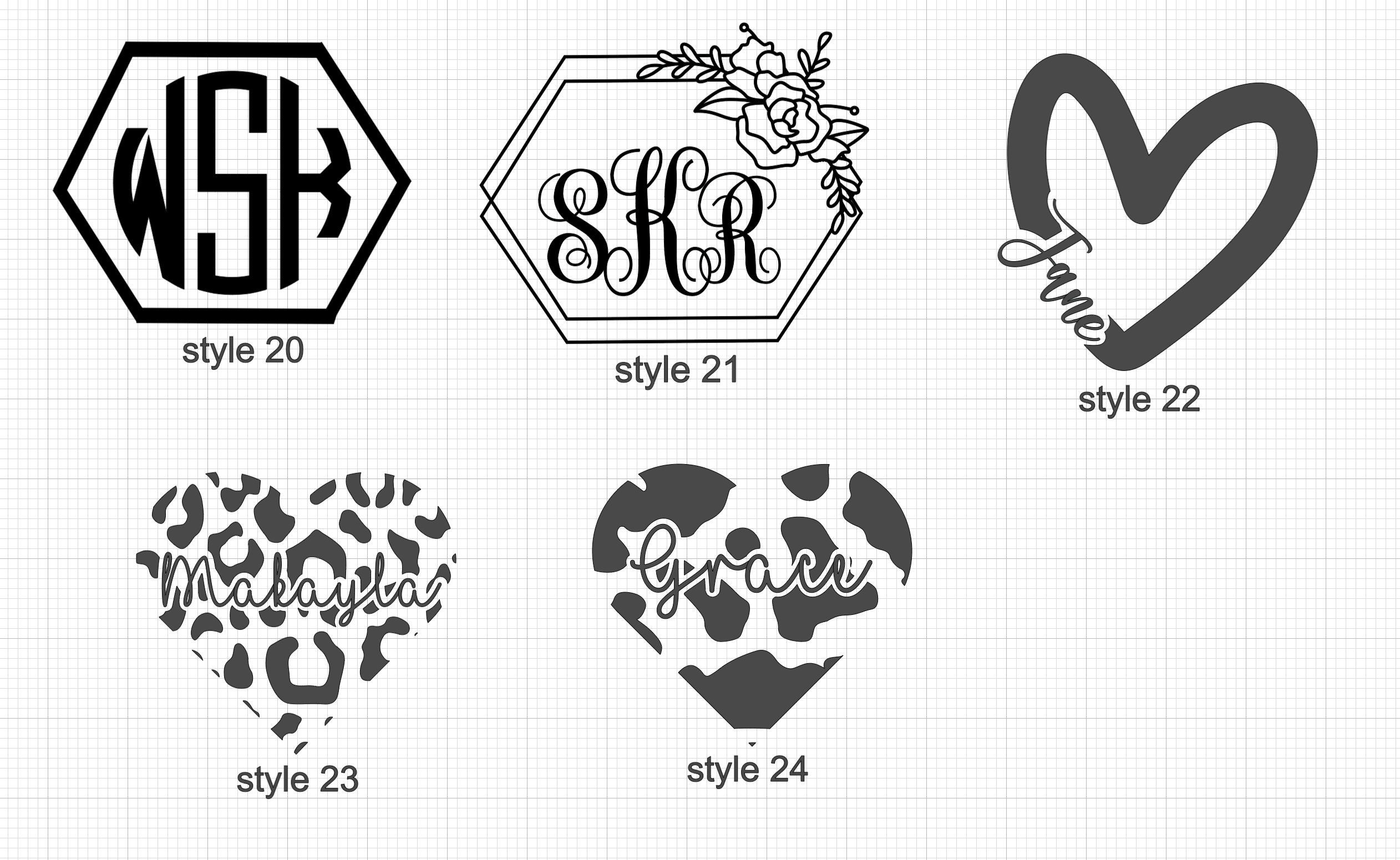 Vinyl Monogram Decal Sticker | Etsy