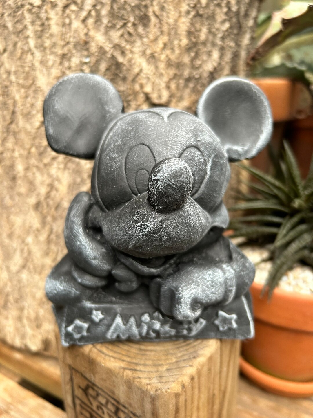 Stone/cre Disney Style Posing Mickey Garden Statue Bust or Home Decor ...