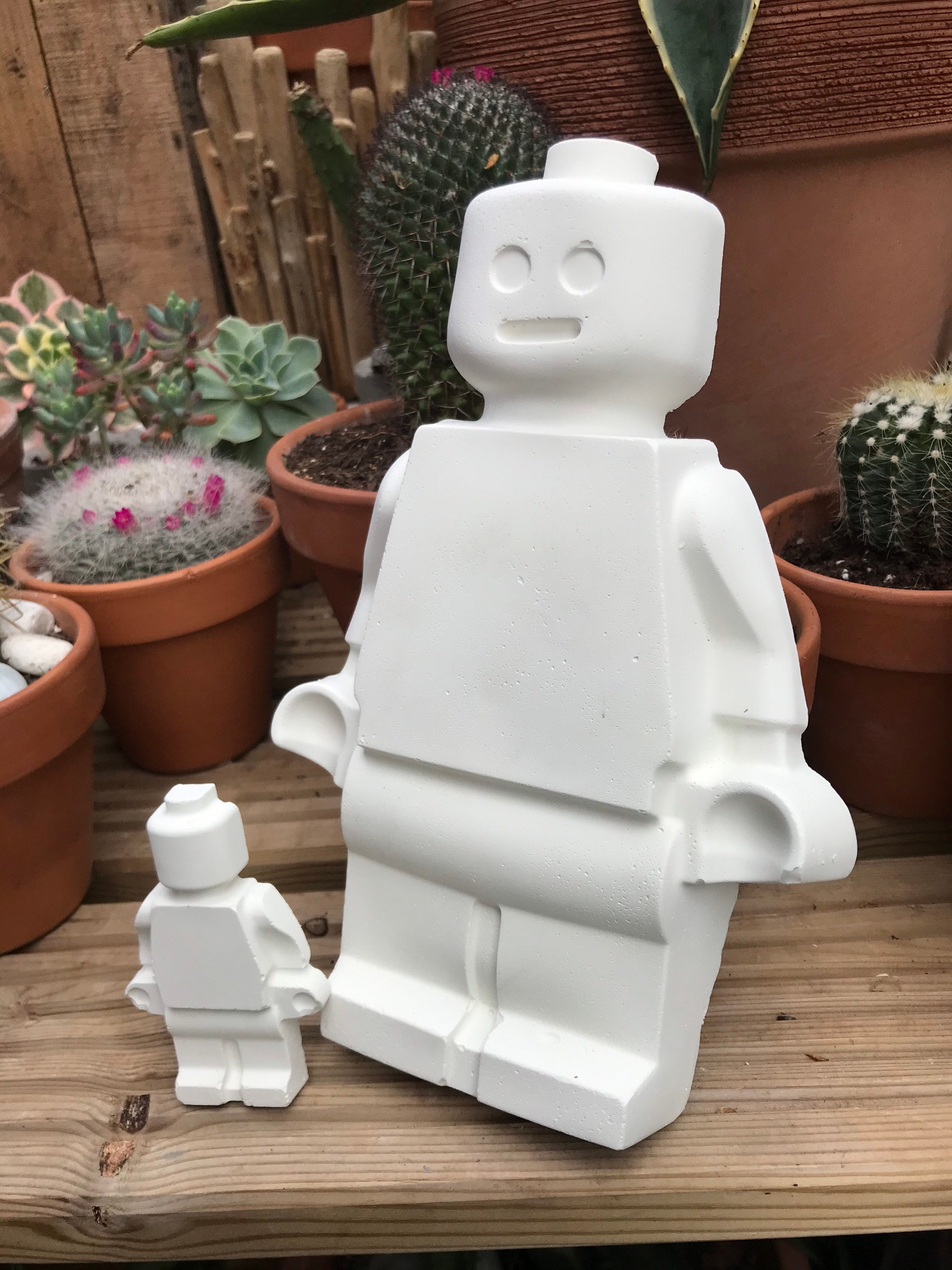 Stone/cre Giant Legoman Set Legomen/mini Me Wall Plaques/home - Etsy UK