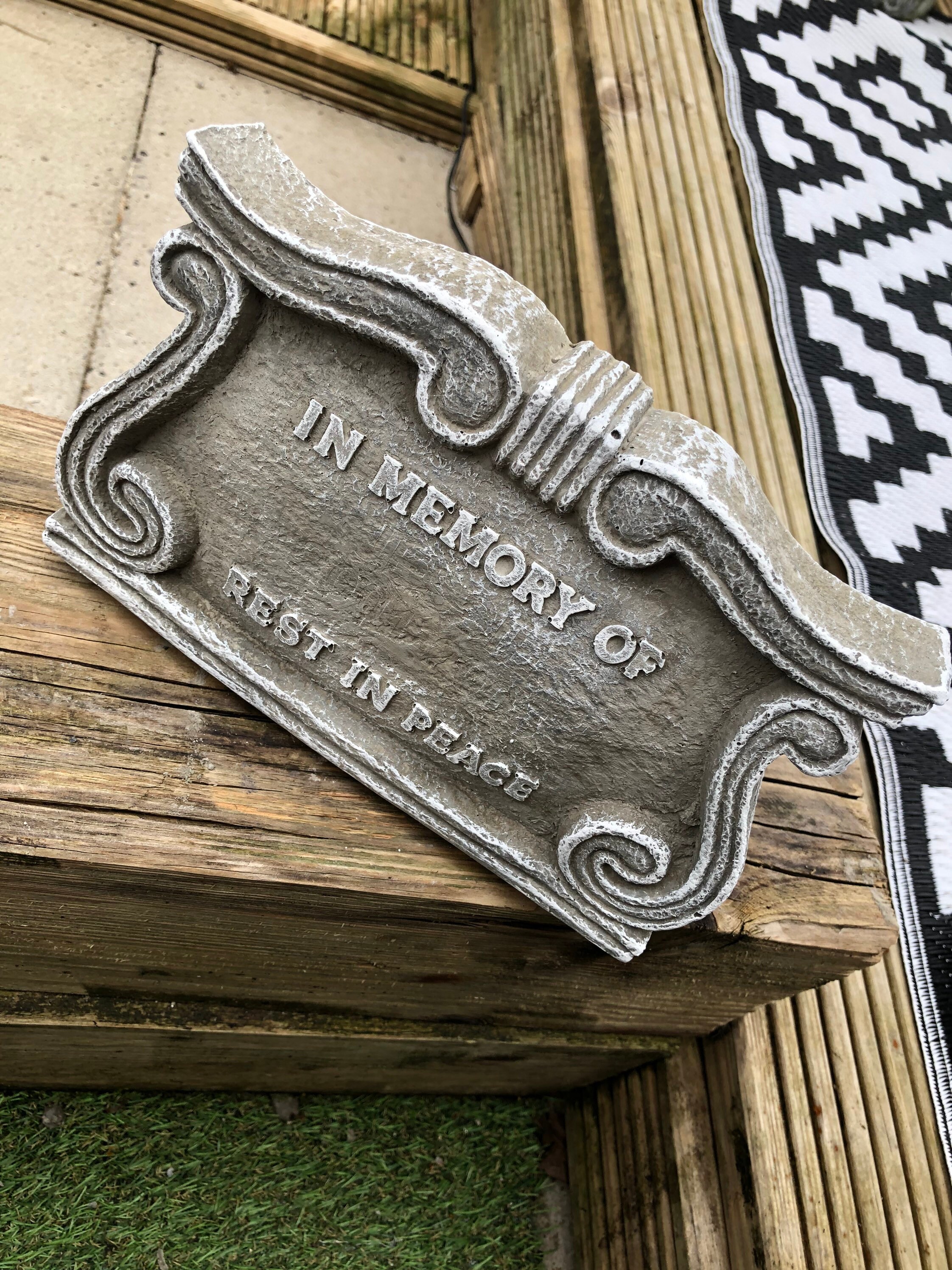 Stone/cre Scroll Headstone Grave Memorial / Catholic - Etsy UK