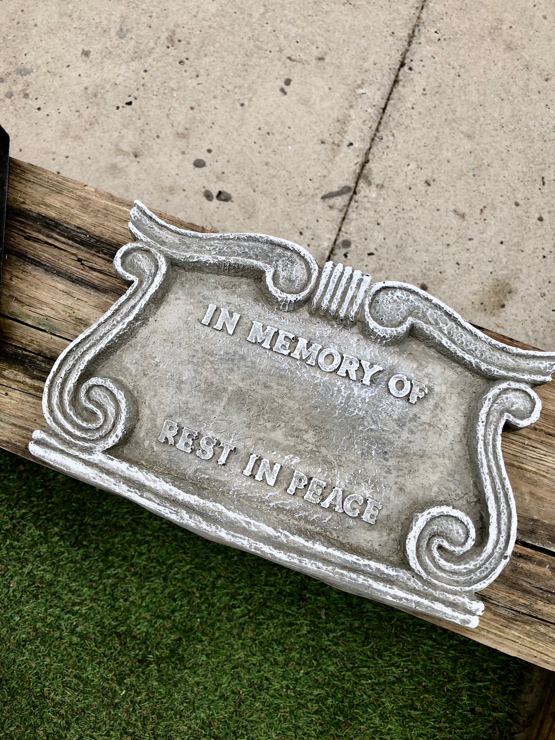 Stone/cre Scroll Headstone Grave Memorial / Catholic - Etsy UK