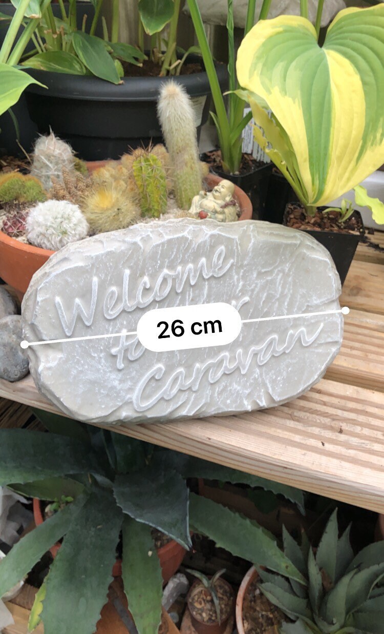 Stone/cre Large Welcome to Our Caravan Plaque or Stepping - Etsy UK