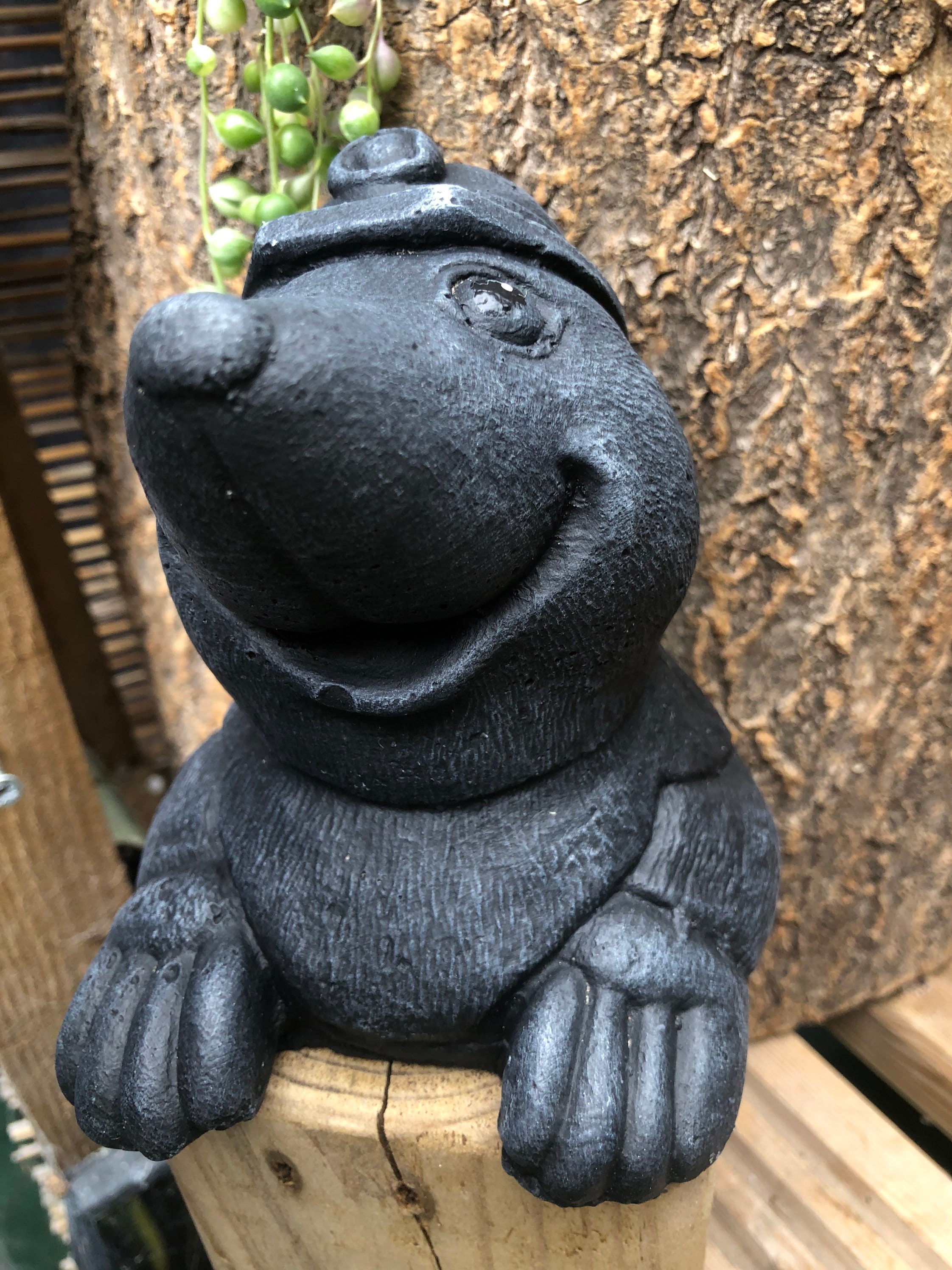 Stone/cre Cheeky Smiling Mining Mole Garden Statue or Home - Etsy UK