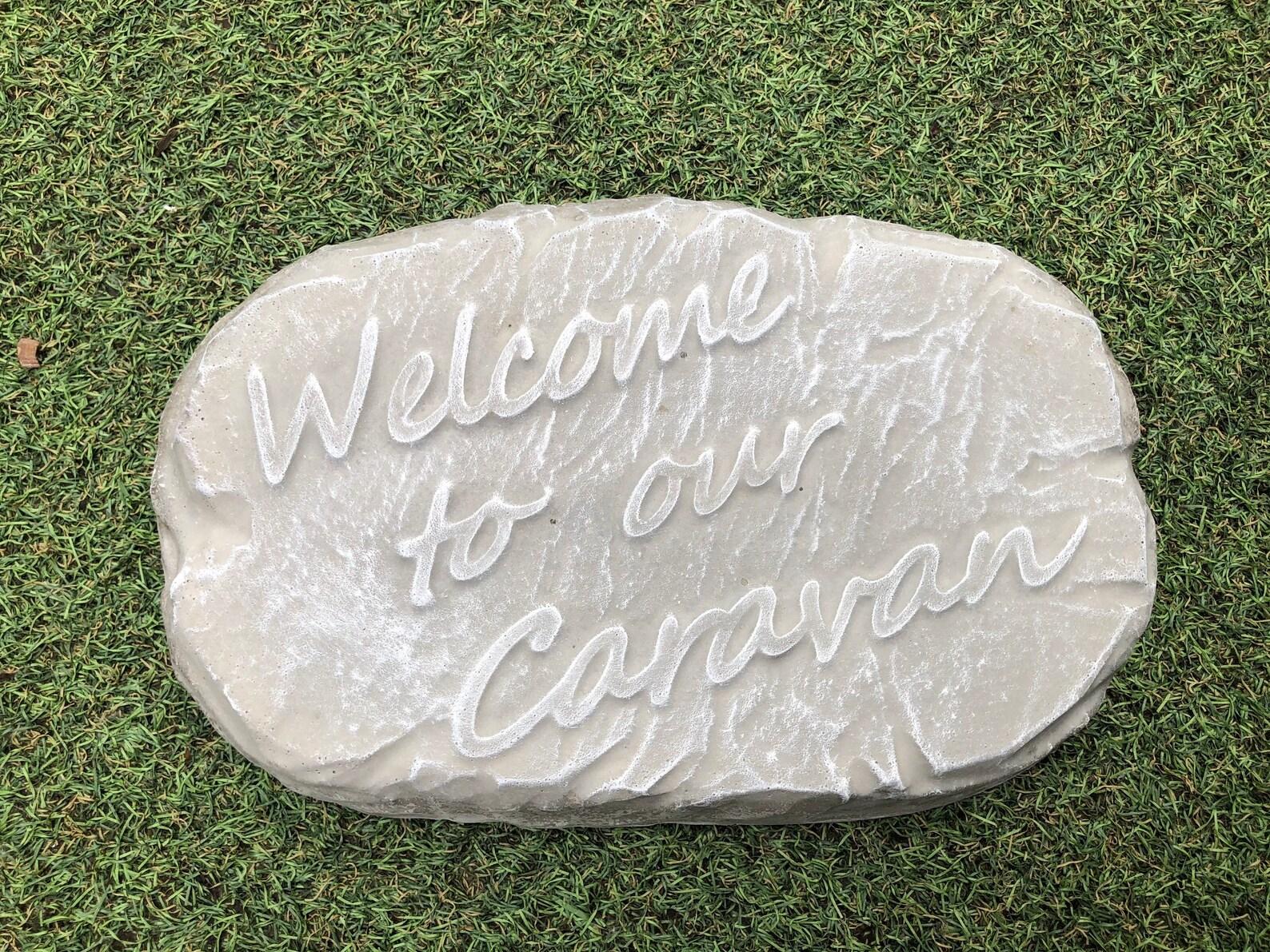 Stone/cre Large Welcome to Our Caravan Plaque or Stepping - Etsy UK