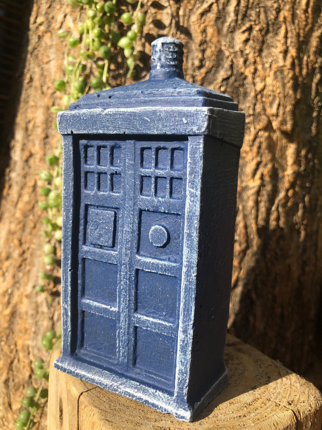 Stone/cre Dr Who Tardis Wall Plaque Hand Crafted /darlic Garden Statue ...