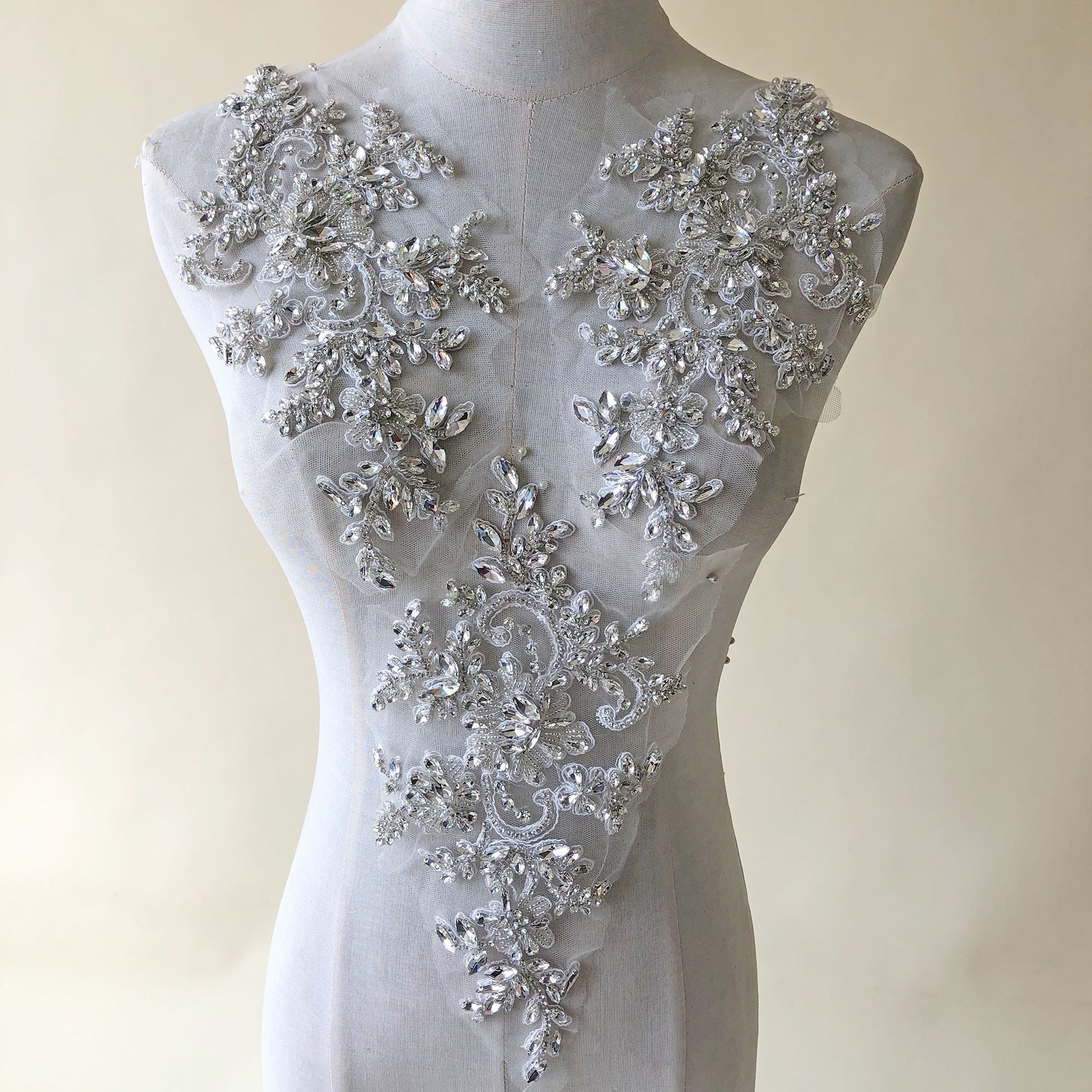 Sparkling Rhinestone Applique Clear Crystal Diamante Patch | Etsy