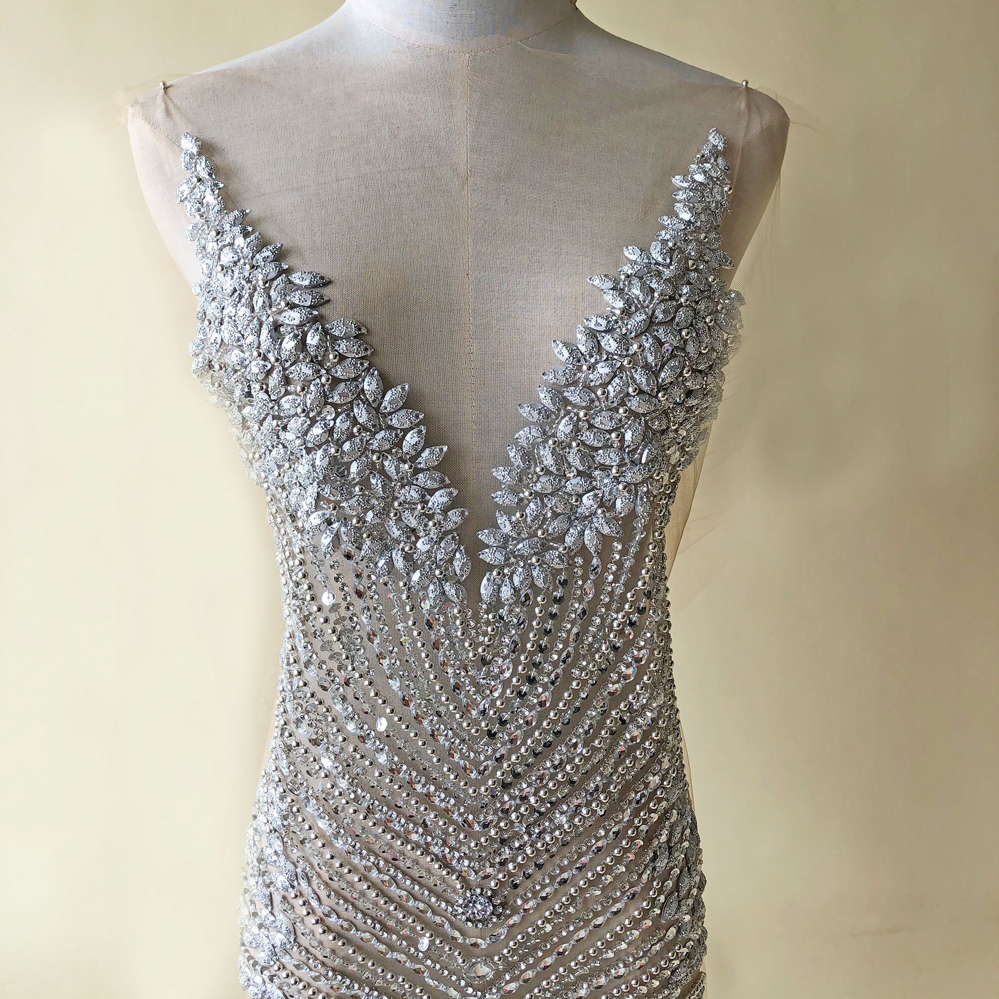 Full Length Body Rhinestone Bodice Front and Back Heavily Beaded ...