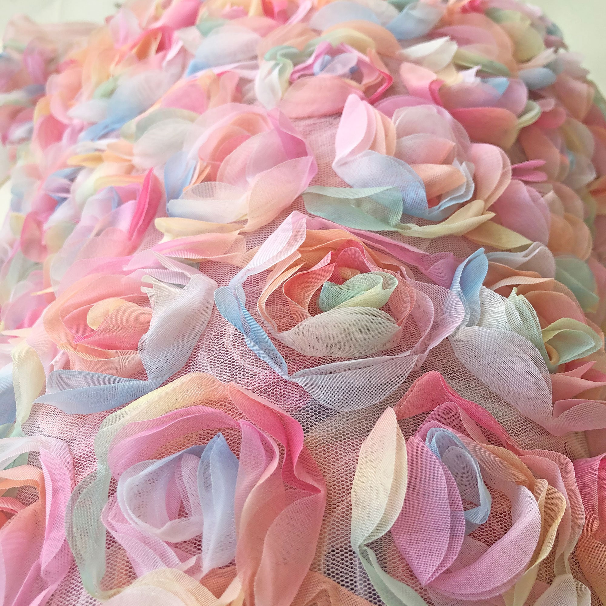 Colorful 3D Rose Lace Fabric by Yard Delicate Rosttee Lace | Etsy