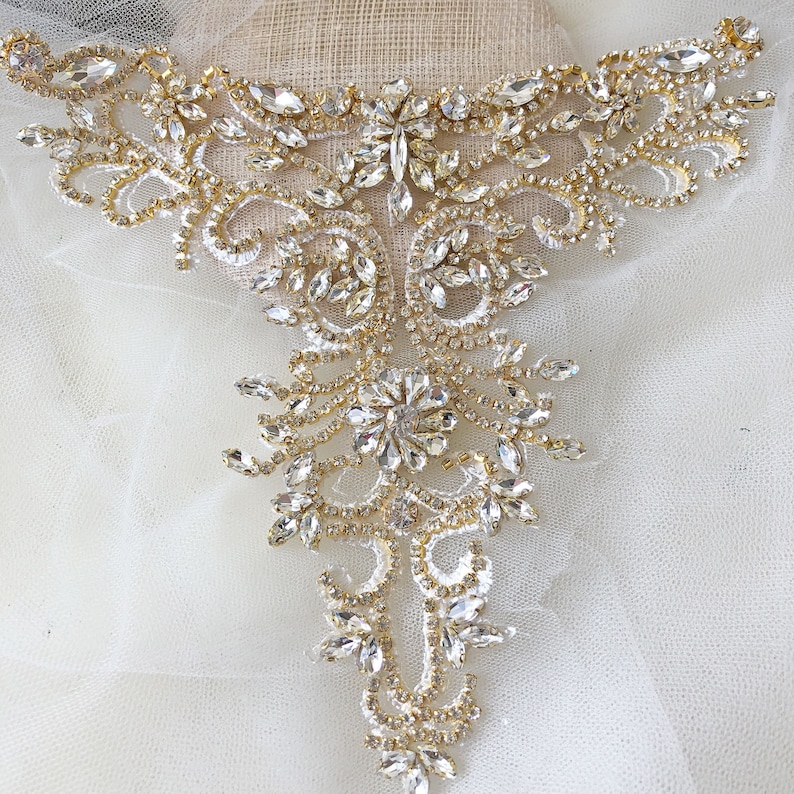 Sparkle Rhinestone Applique Crystal Shoulder Decoration - Etsy