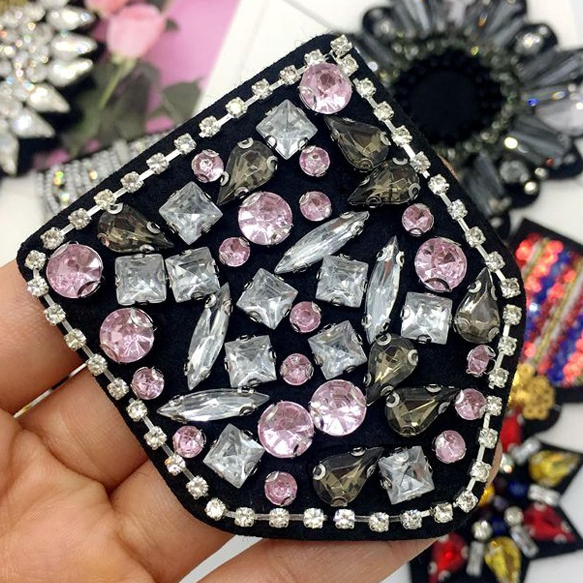 Bling Beaded Shield Badge Motif Rhinestone Shoulder Epaulette - Etsy