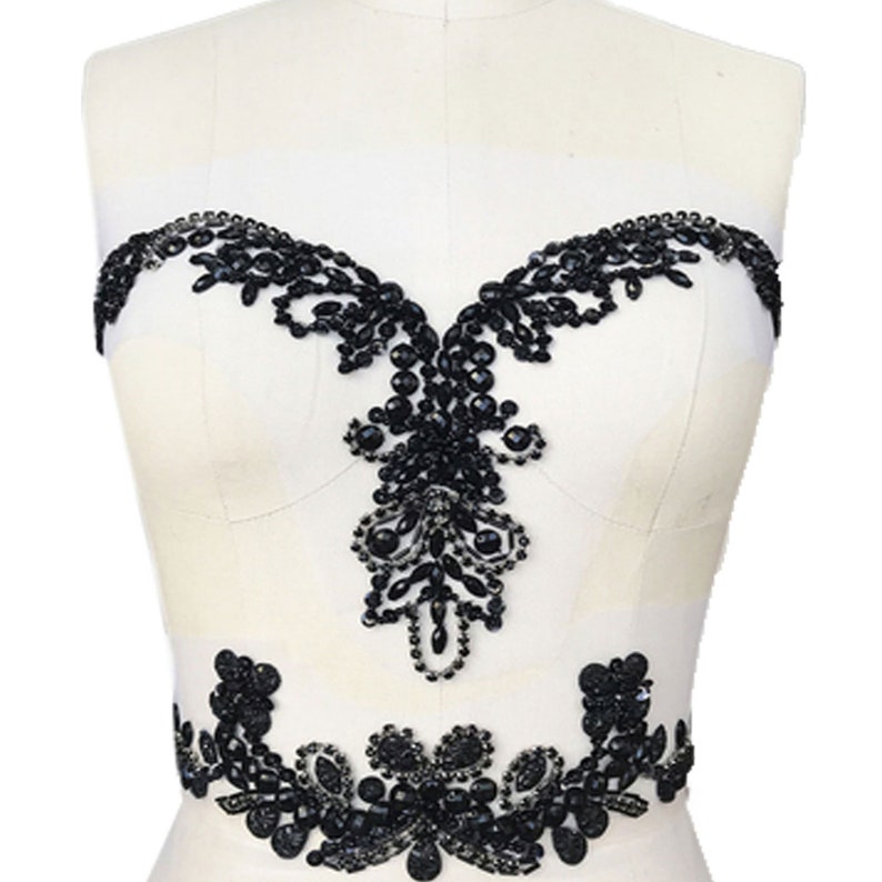 Bridal Neckline Trims Belt Beaded Sequined Bodice V-neck - Etsy Canada