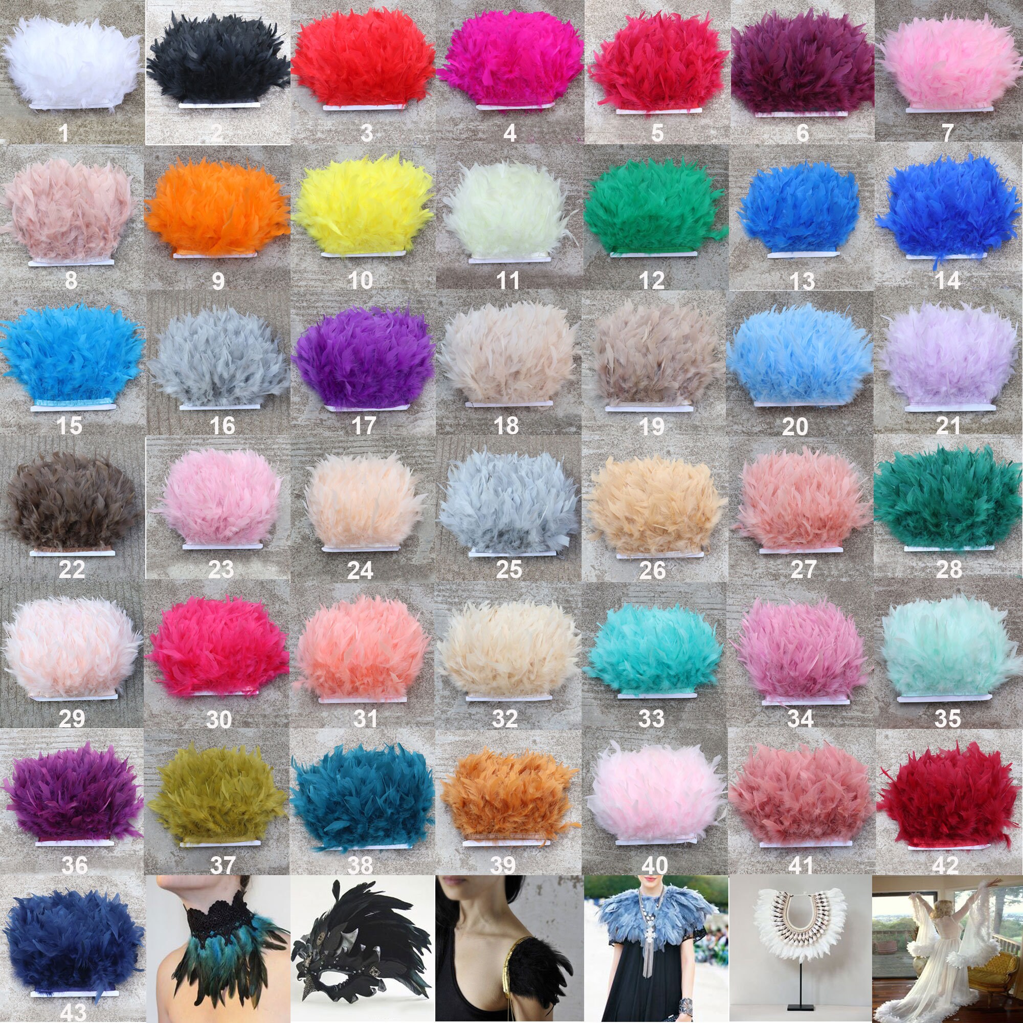 Fluffy Feather Fringe Trim Carnival Costumes Fur Feathers Satin Ribbon ...