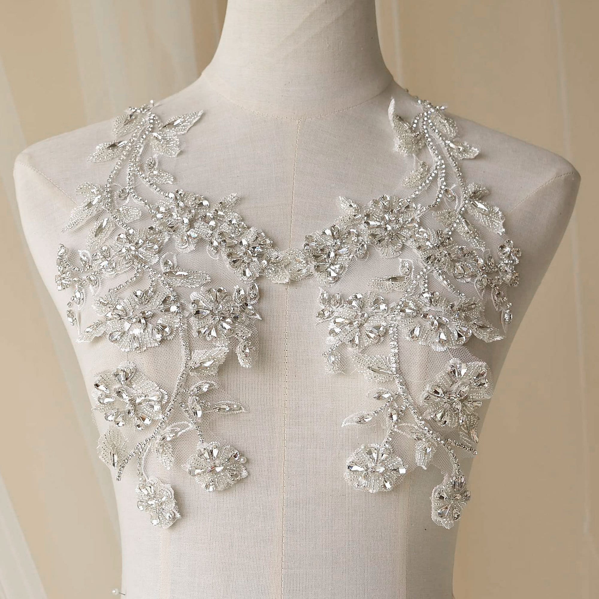 Shiny Rhinestone Applique Diamante Crystal Motif Bridal Dress | Etsy