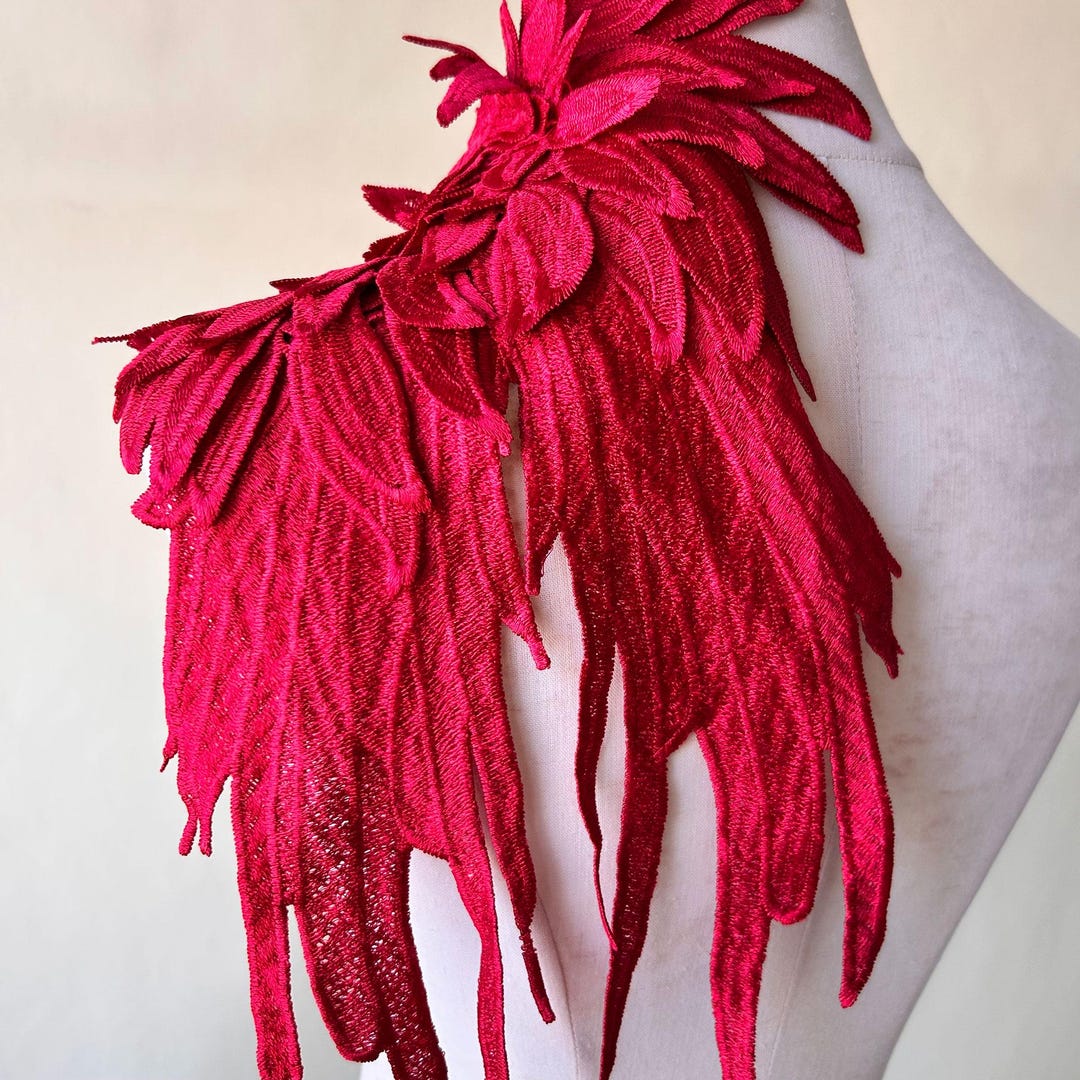 Red Wings Fabric Angel Wings Sewing Patch Applique Shoulders Decor - Etsy