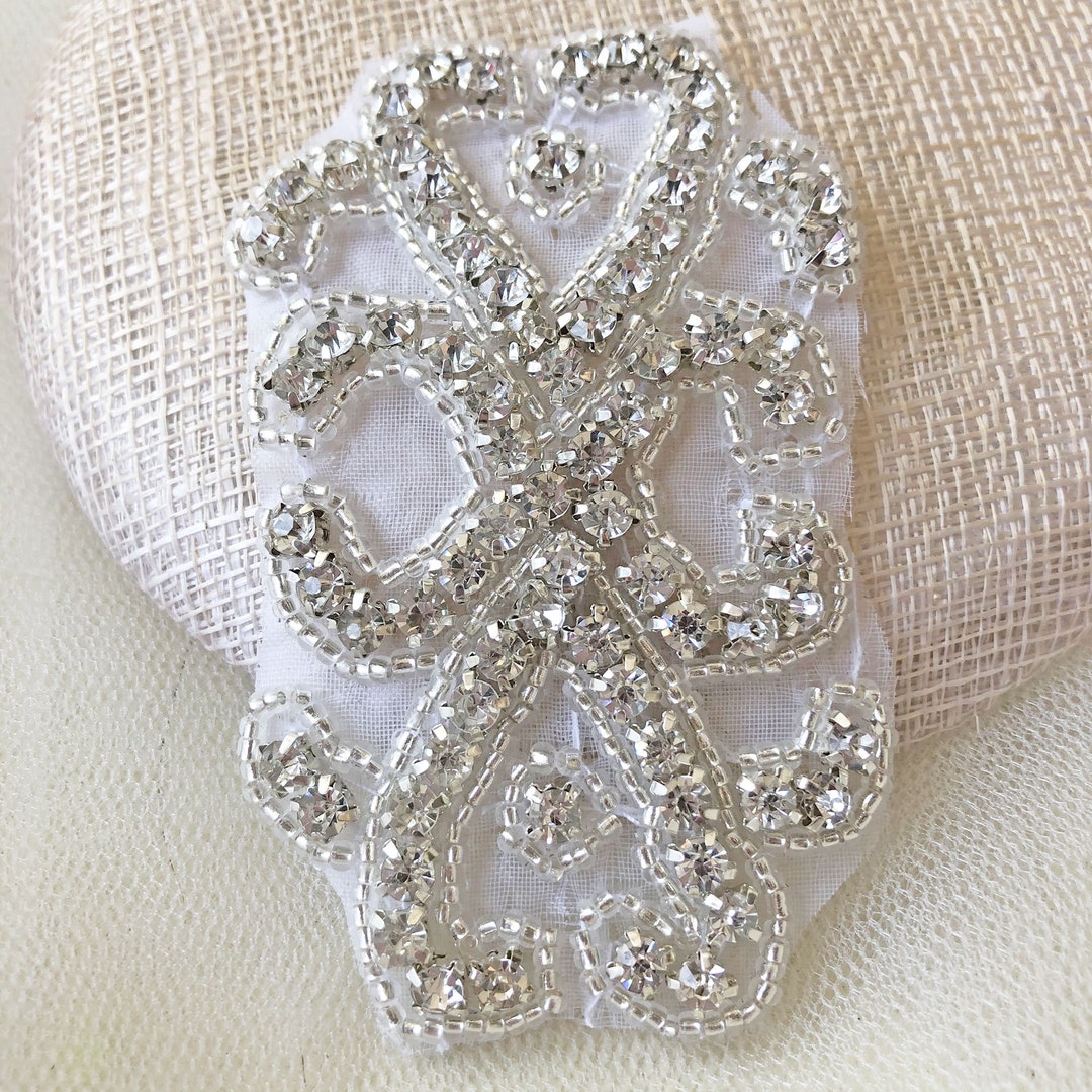 Iron on Rhinestone Motif Crystal Applique Diamante Patch for Wedding ...