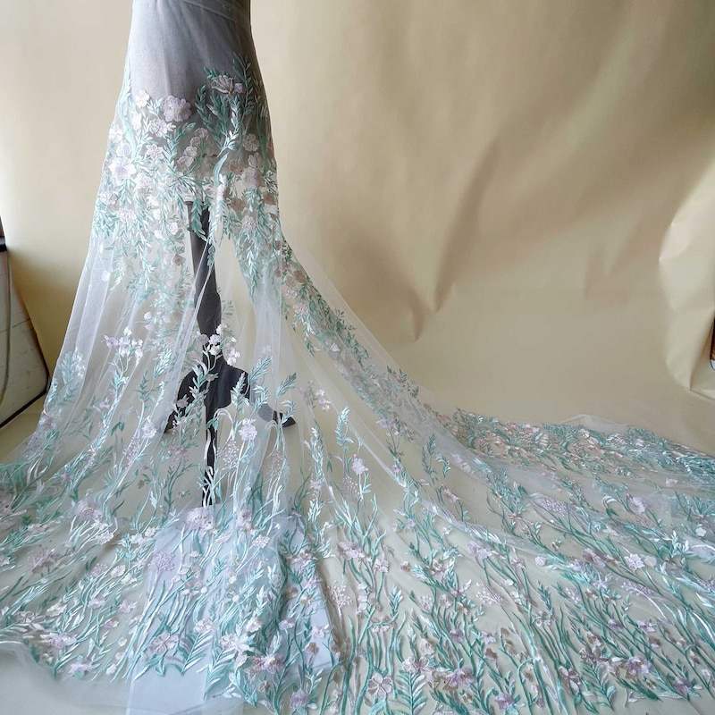 Green Lace Fabric - Etsy