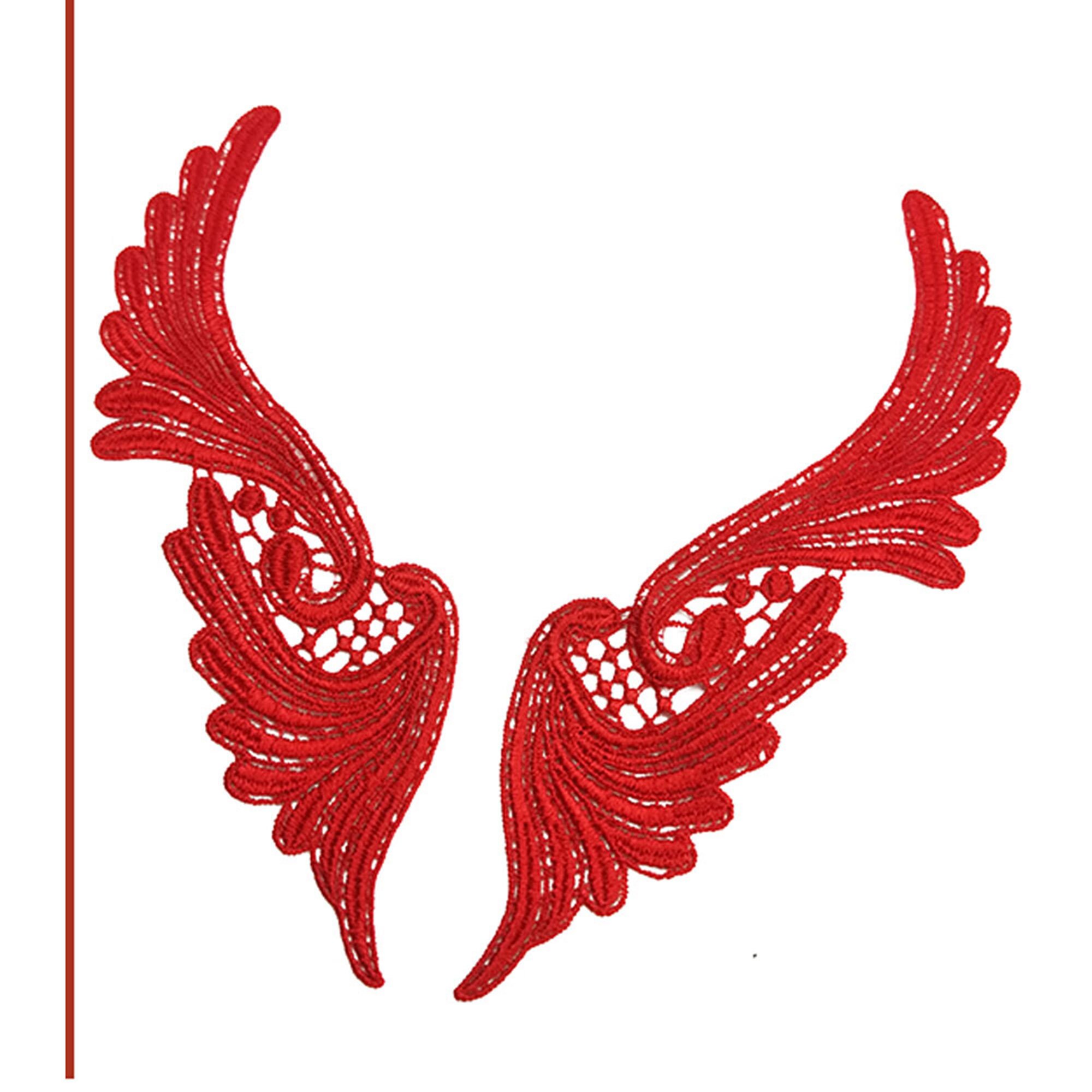 Small Wings Lace Applique Mirror Pair Embroidery Patch for Party Kids ...