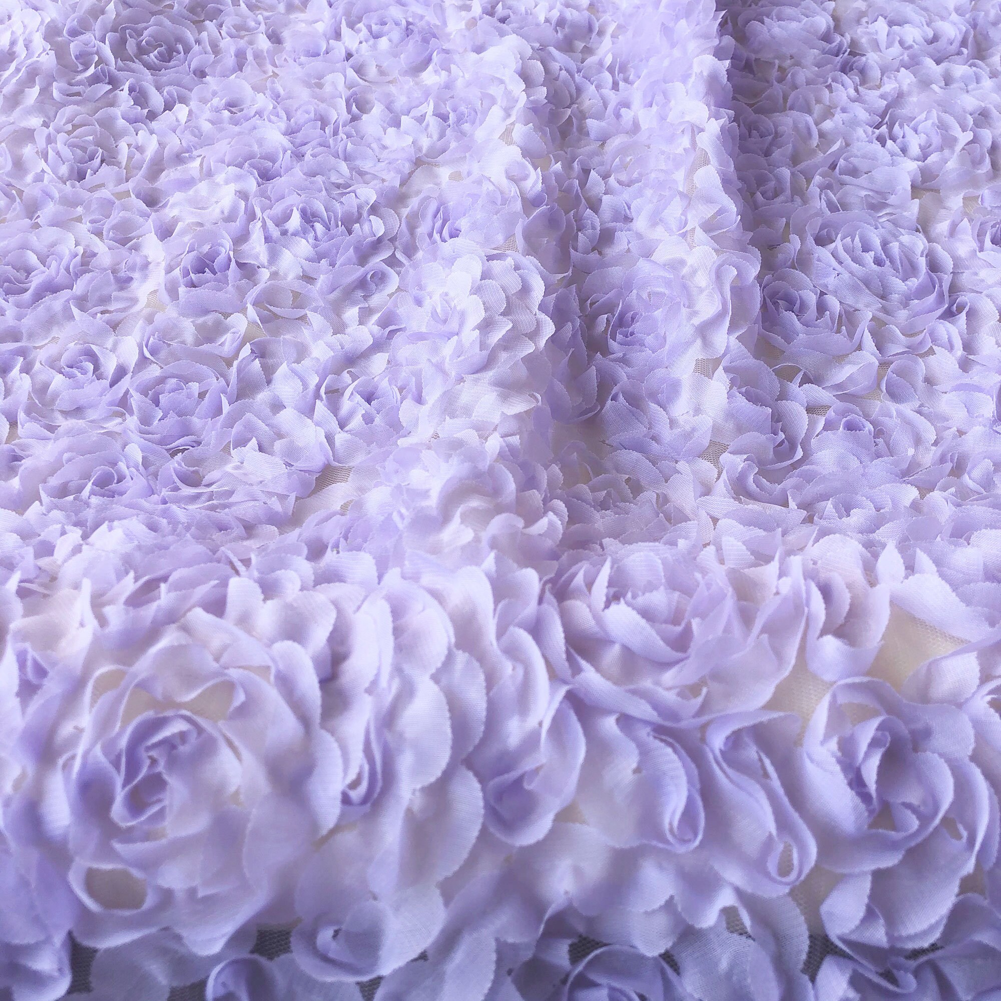 Lilac 3d Rose Lace Mesh Fabric by Yard Rostte Lace Fabric Dress Train ...