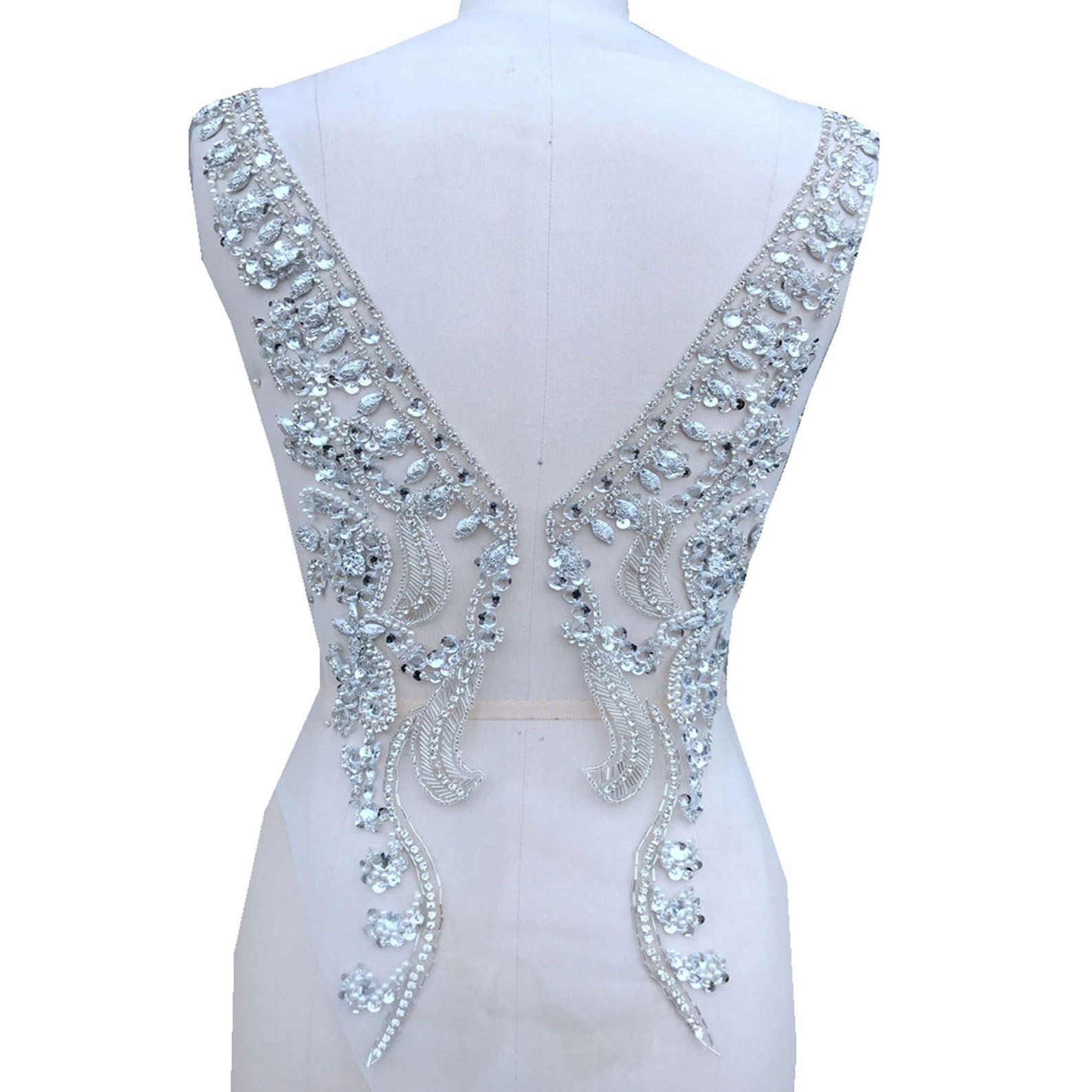 Royal Beaded Bodice Applique Front Back Rhinestone Bodice - Etsy