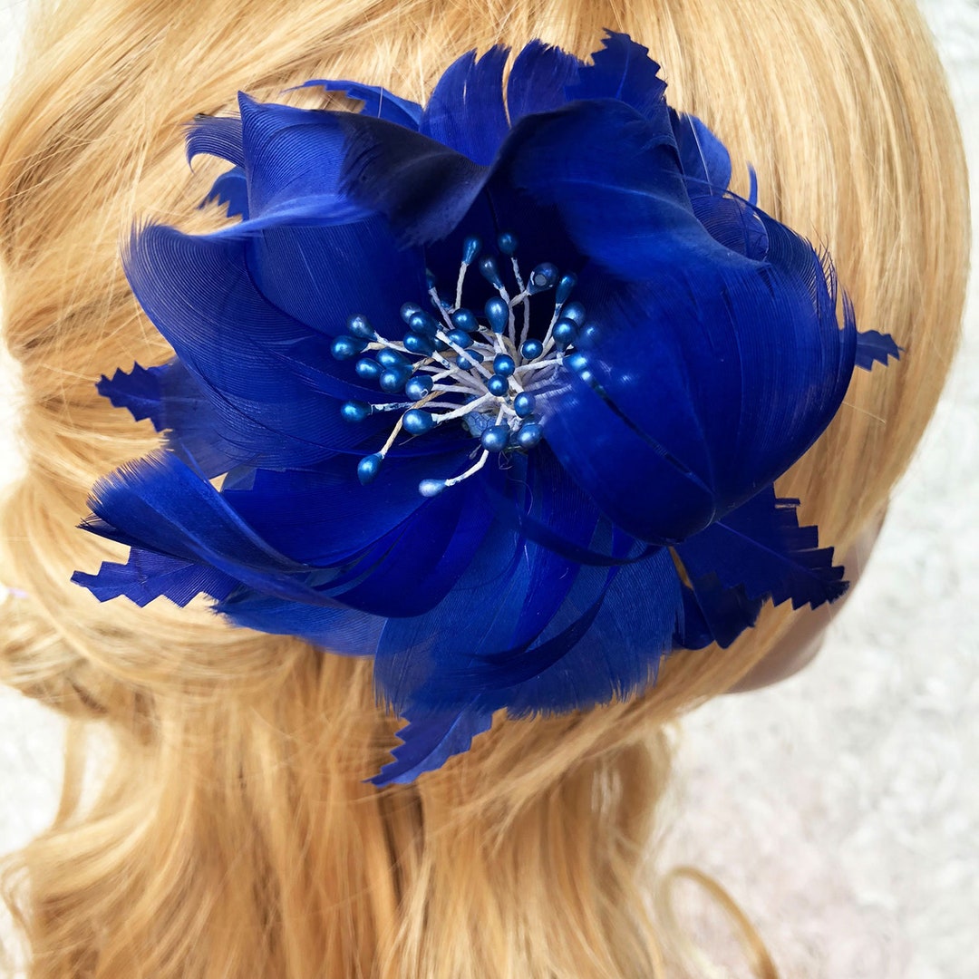 Handmade Flower Feathers Fascinators Feather Flower Wired Mount Trim ...
