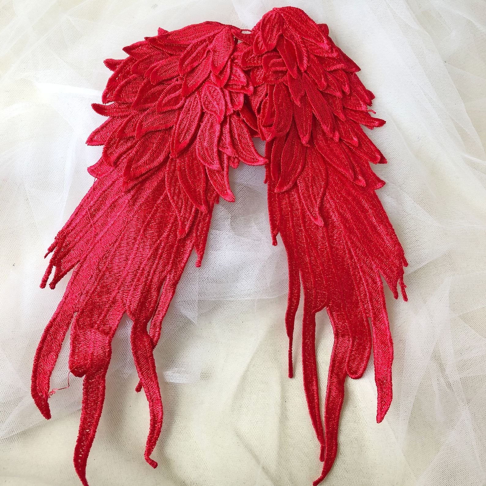 Mirror Pair Angel Wings Layered Fabric Feather Wings Shoulders Decor ...